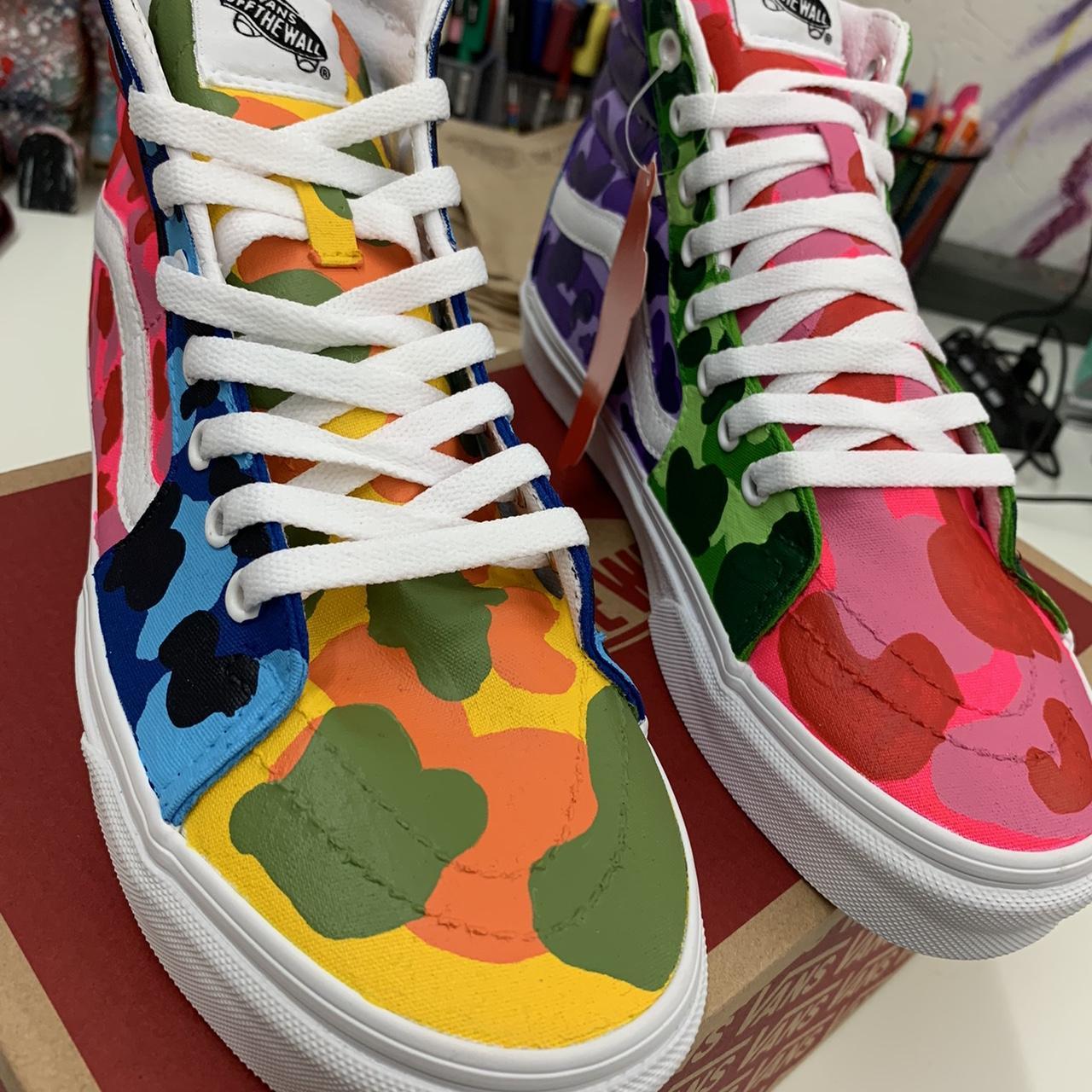Custom Bape inspired vans sk8 hi Brand new never... - Depop