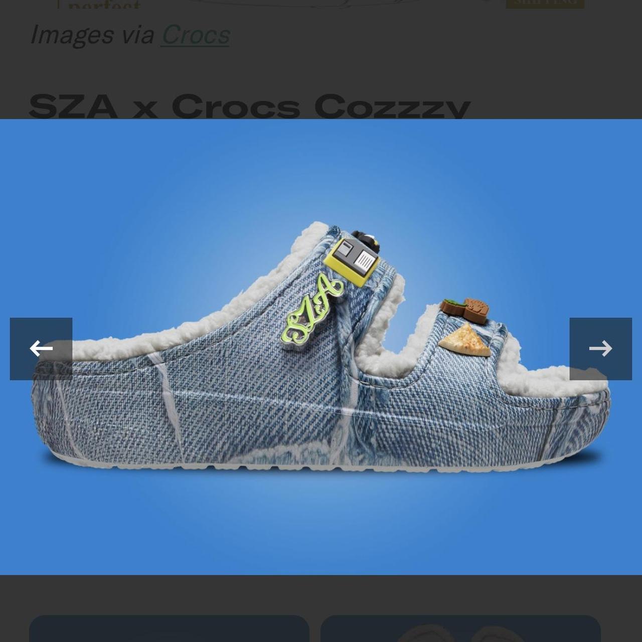 SZA x Crocs Cozzzy Sandals "Denim" (W) Unopened in... - Depop