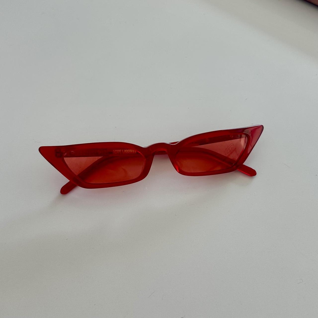 POPPY LISSIMAN "LE SKINNY" SUNGLASSES IN STRAWBERRY... - Depop