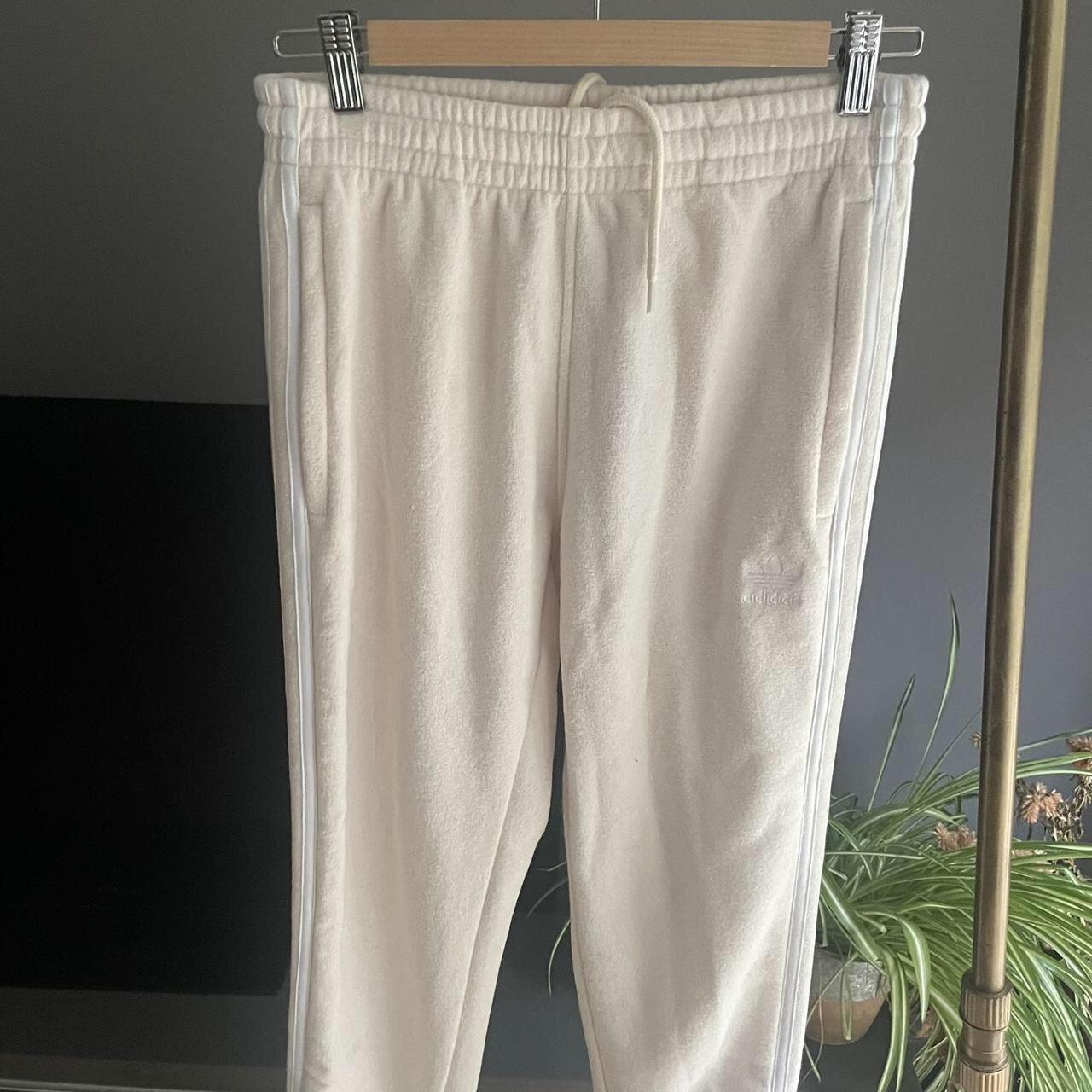 Adidas cream Womens Addicolor SST Sports Bottoms... | Depop
