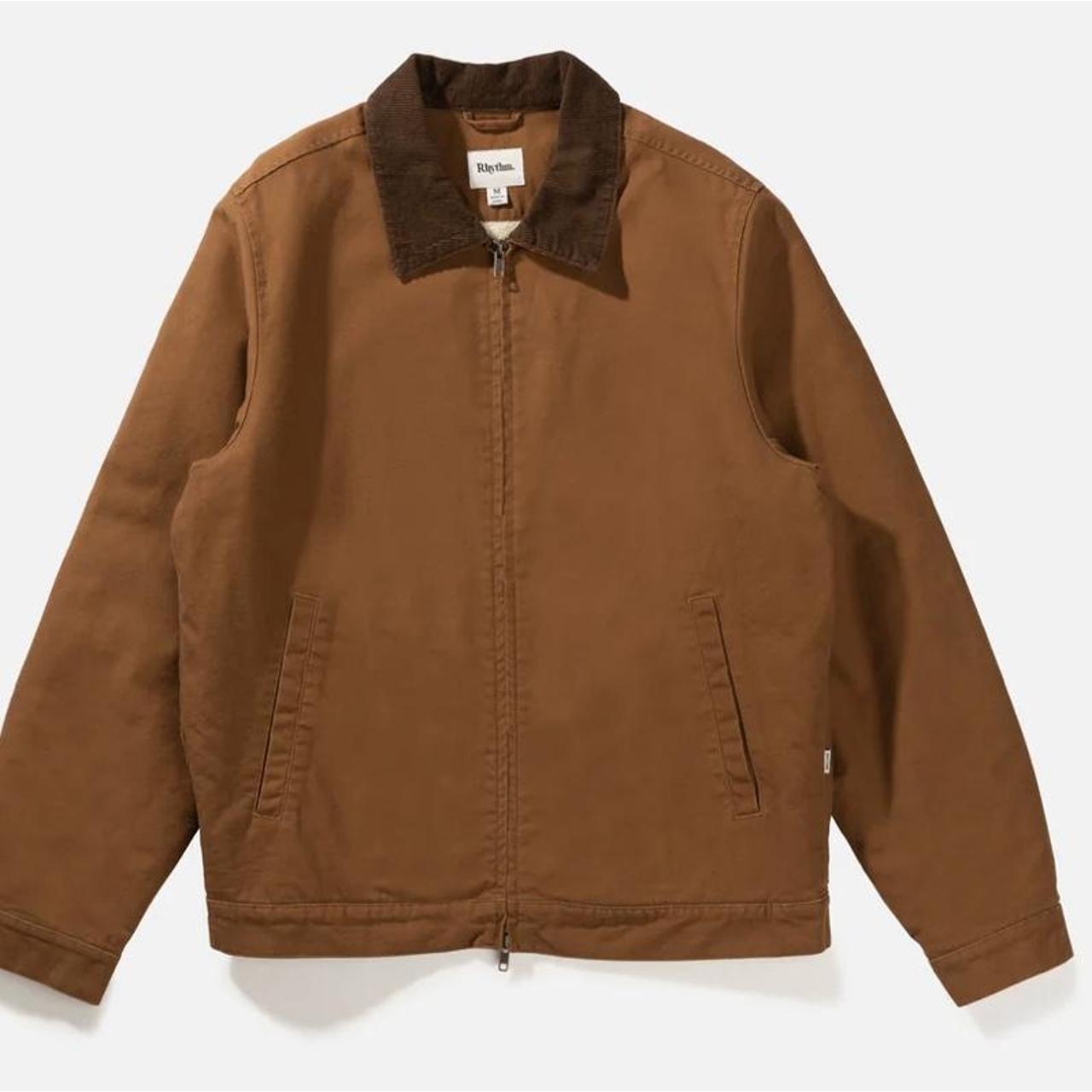 Rhythm Brown jacket with Sherpa lining Size medium - Depop
