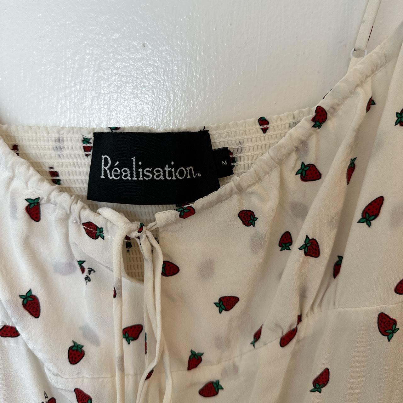 Realization par alba dress strawberry print - Depop