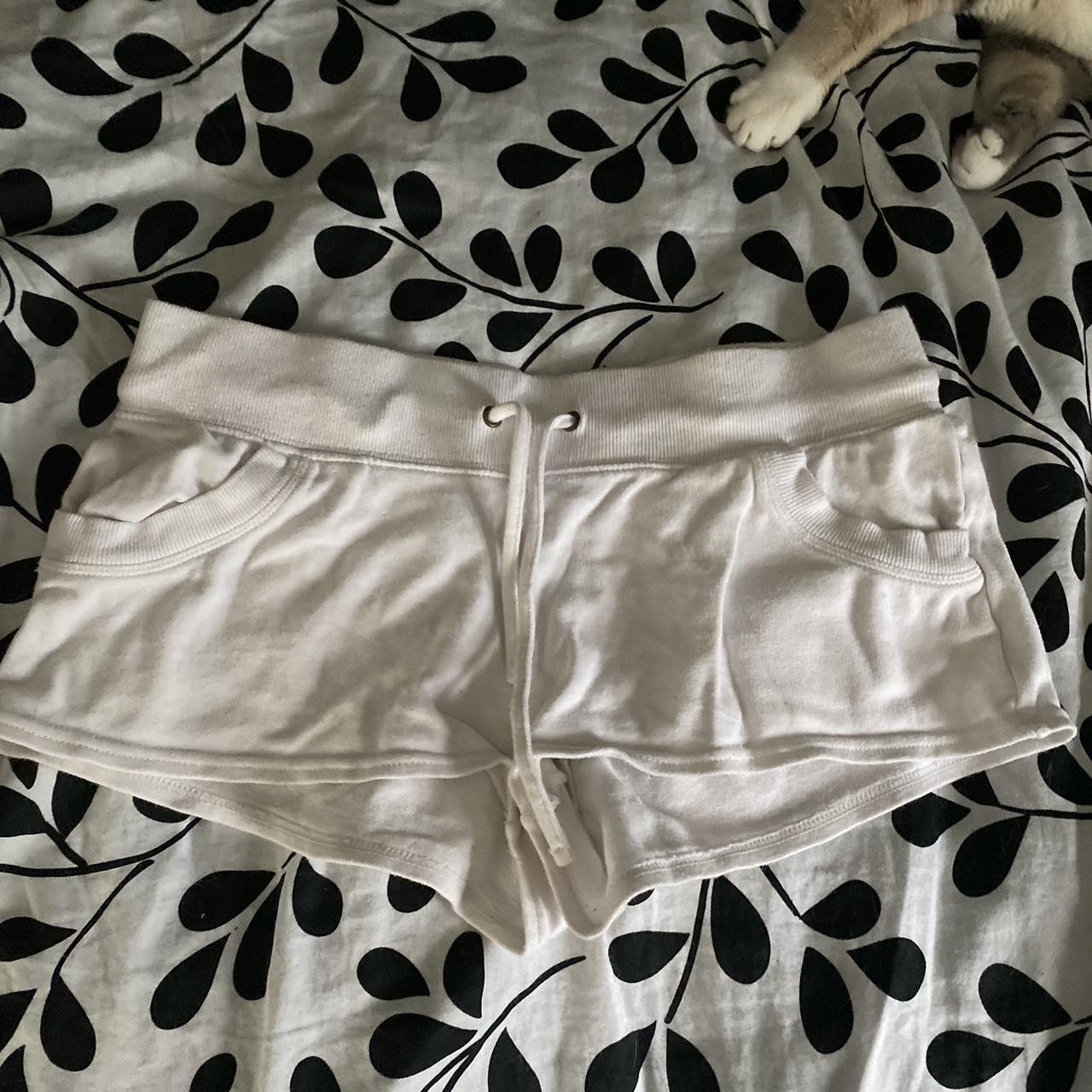 White Drawstring Short Mini fabric shorts.... - Depop