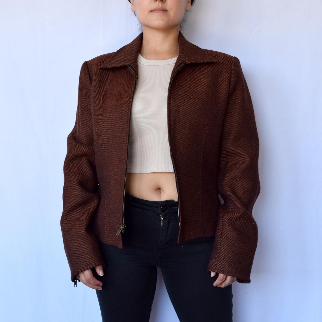 georgiou studio collared zip up jacket size... - Depop