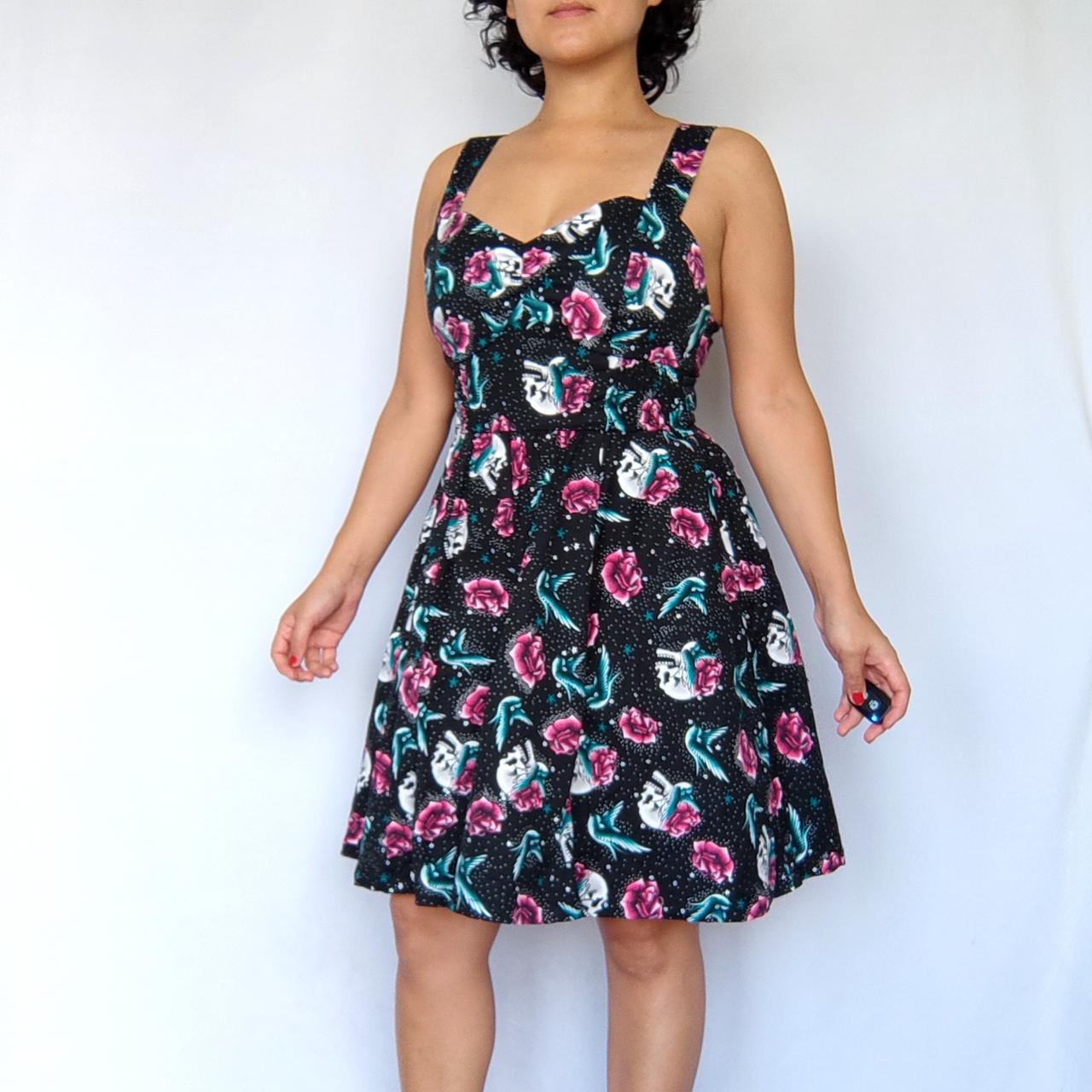 Hot Topic rockabilly retro style pinup dress skulls... - Depop