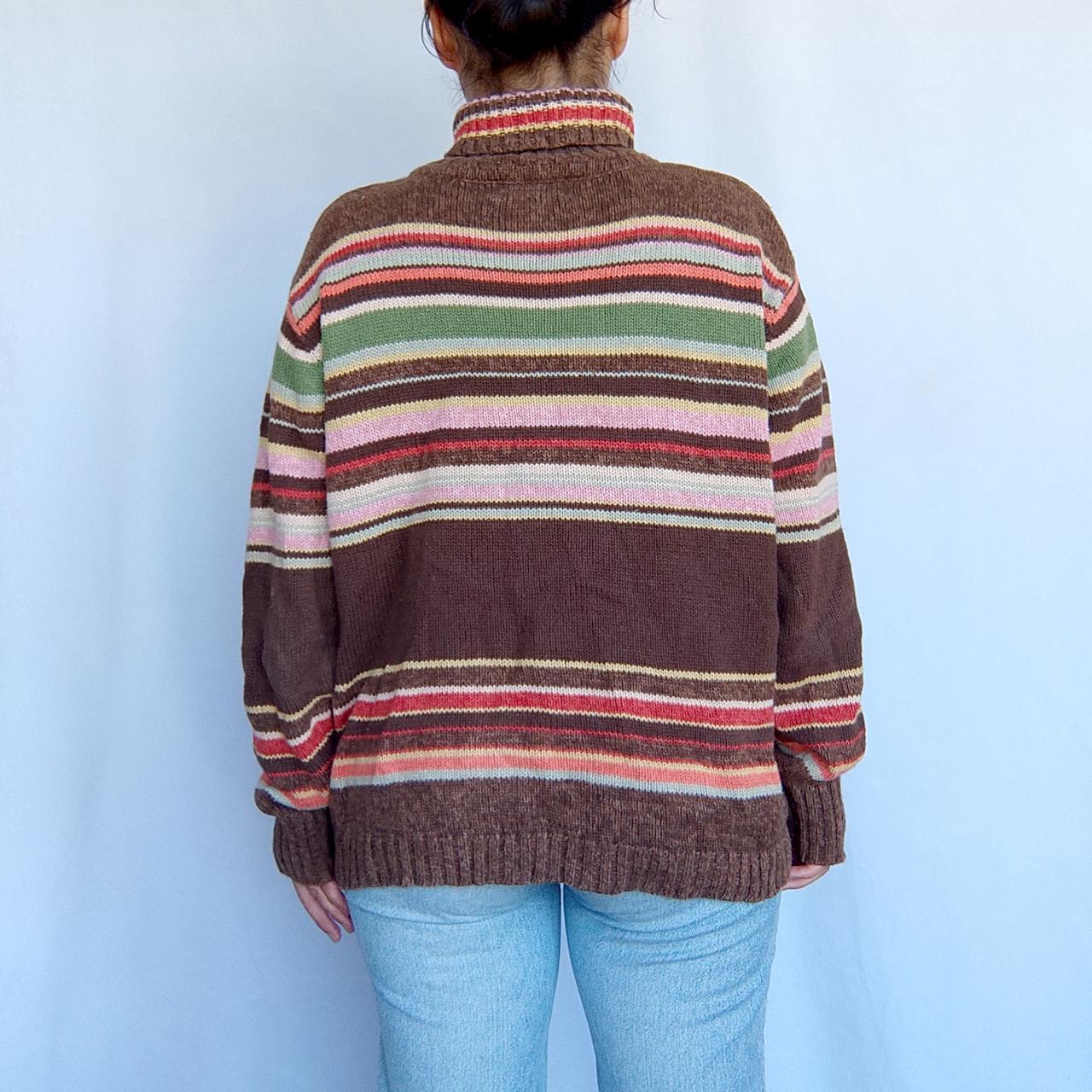 tiara international striped turtleneck sweater size... - Depop
