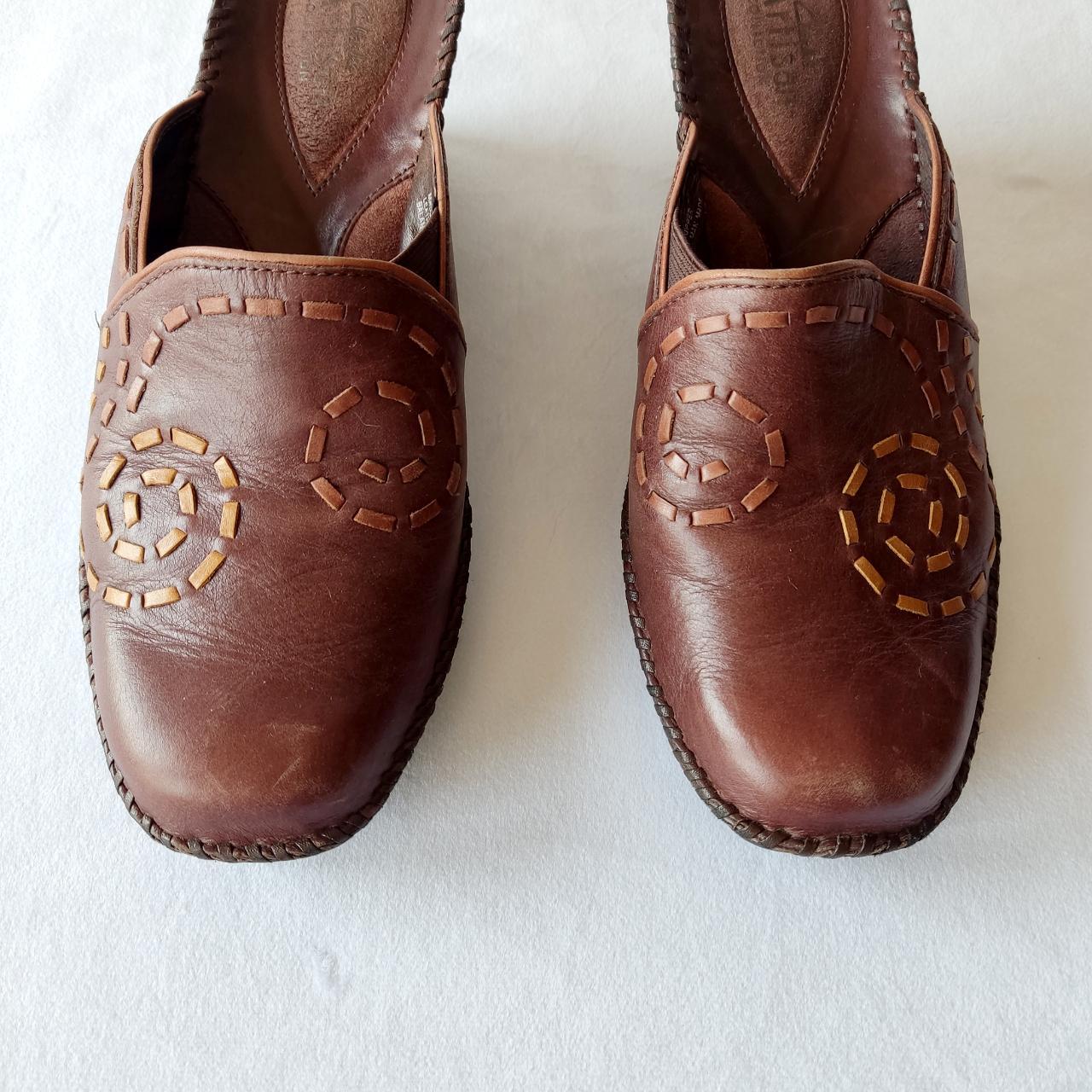 Boho Chic Brown Leather Platform Mules - Women's... - Depop