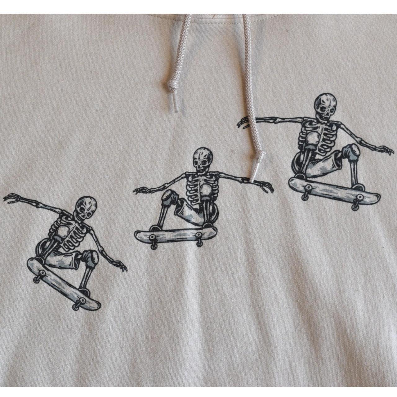 Bowery Skeletons Skating Cream Beige Cotton Blend... | Depop