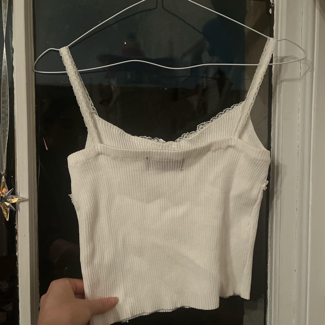 White Lacey Cider tank 💘 Adorable white tank top... - Depop