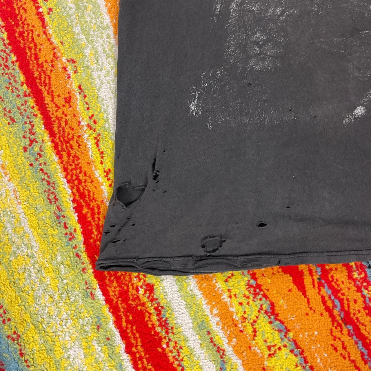 Vintage 1990s thrashed jesus christ black t-shirt No... - Depop