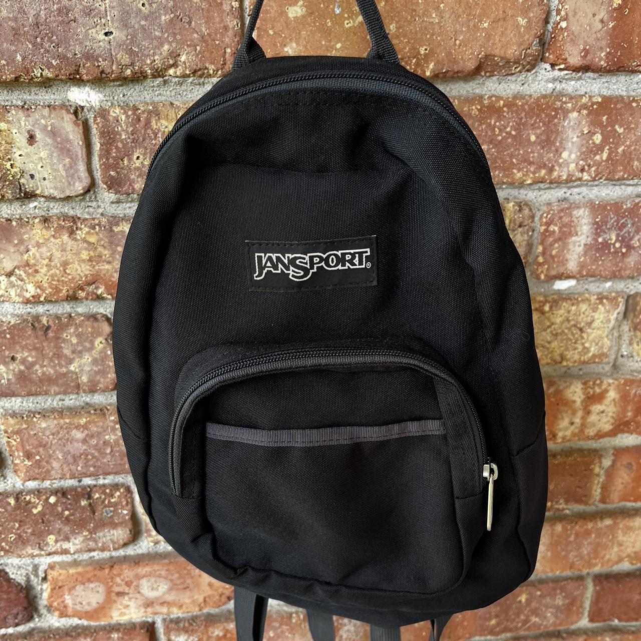 Mini Jansport backpack in black with black Jansport... - Depop