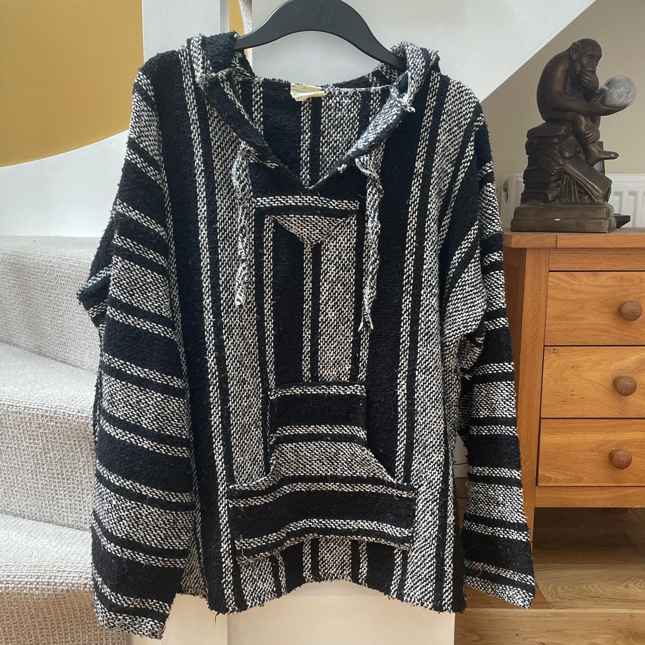 Mexican Baja festival / hippie jumper Black and... - Depop