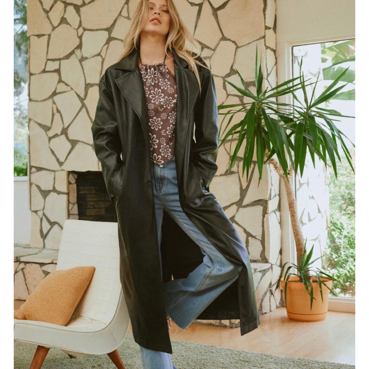 GLASSONS - faux leather trench coat Size s | Depop