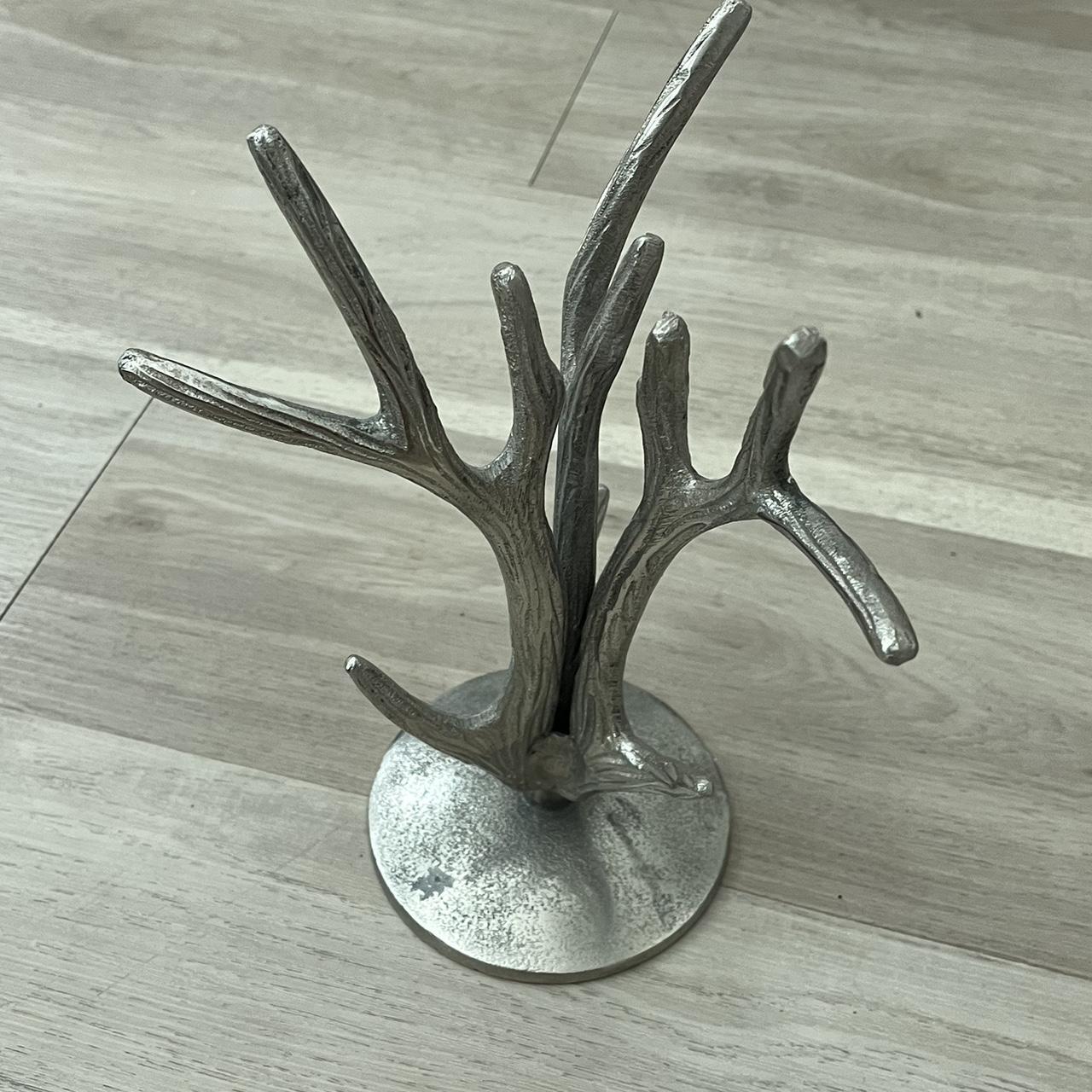 Metallic Metal Deer Antler Jewellry Stand - Depop