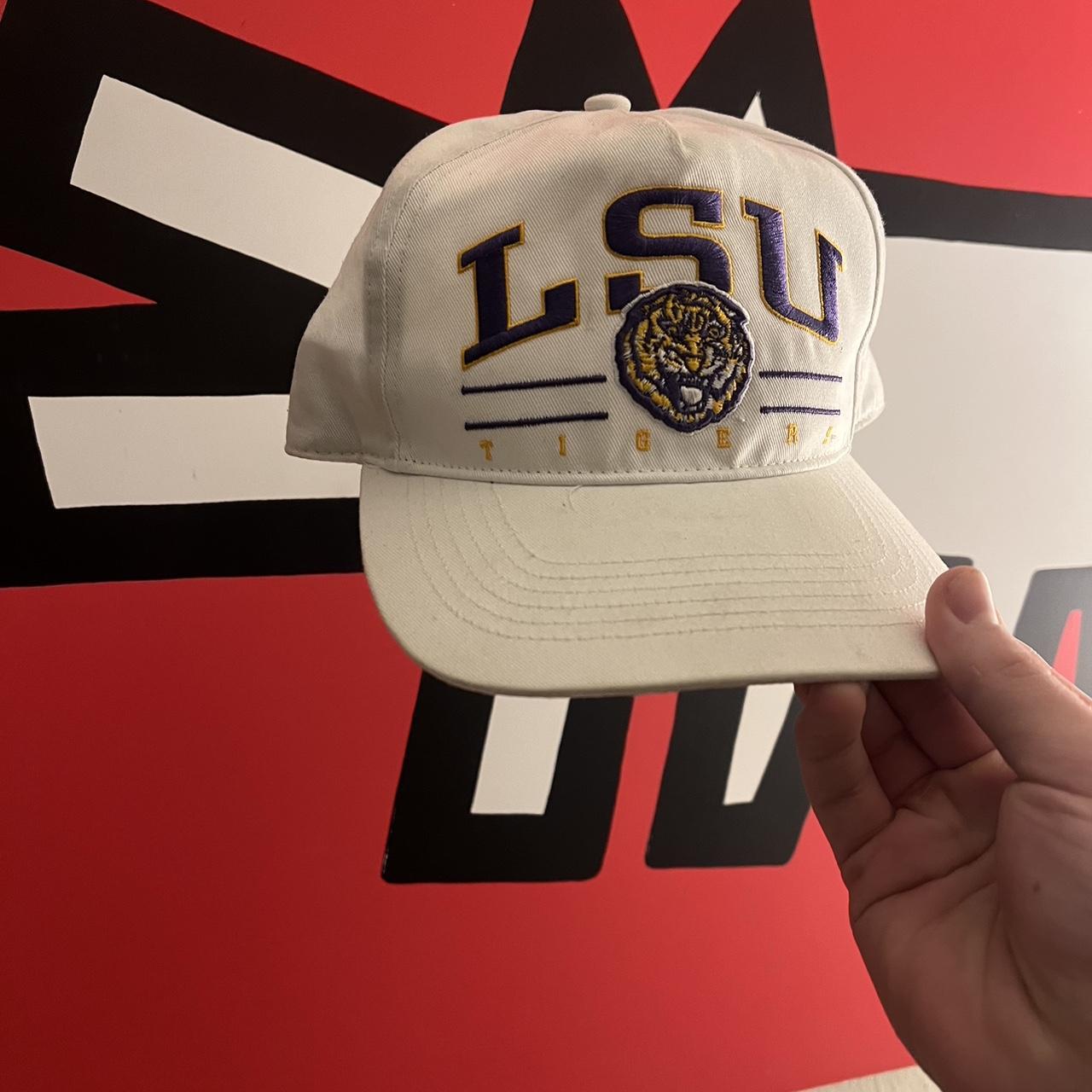 LSU vintage style snapback manageable stain on top... - Depop