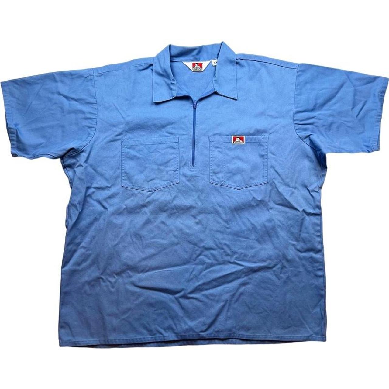 Sky Blue Ben Davis Work Shirt Measures 27.5x30.... - Depop