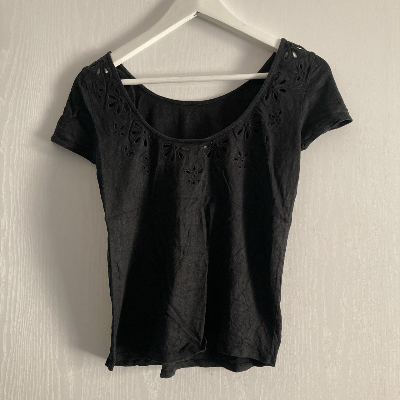 Sezane open back linen t-shirt in black. Very good... - Depop