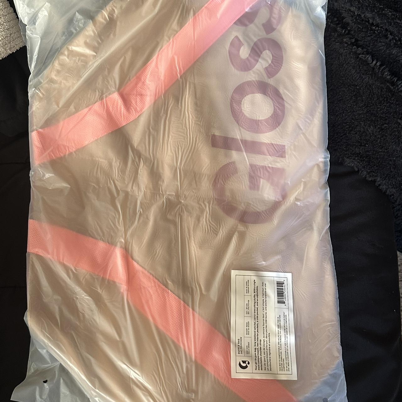 Glossier Duffle Beauty Bag Tote Medium Brown Pink... - Depop