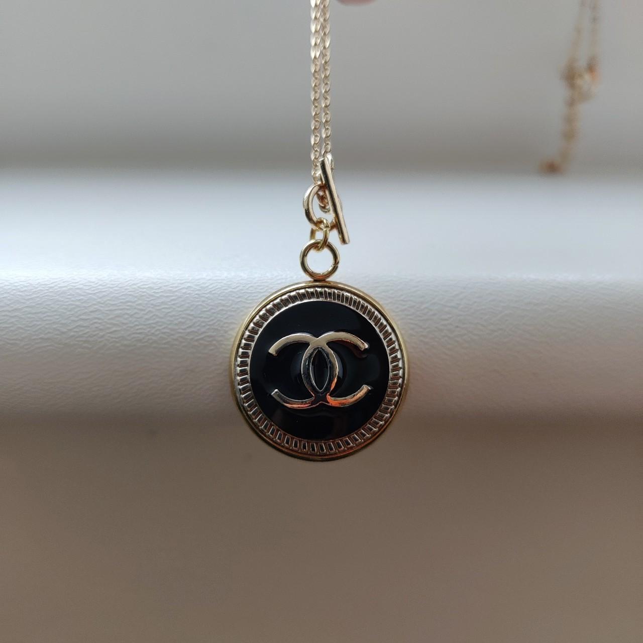 Upcycled CC button necklace Genuine button -... - Depop
