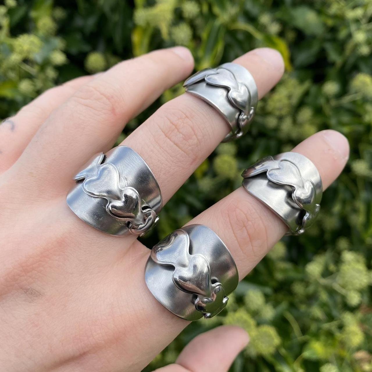 Stainless Steel Heart Spoon Wrap Ring Will Make... - Depop
