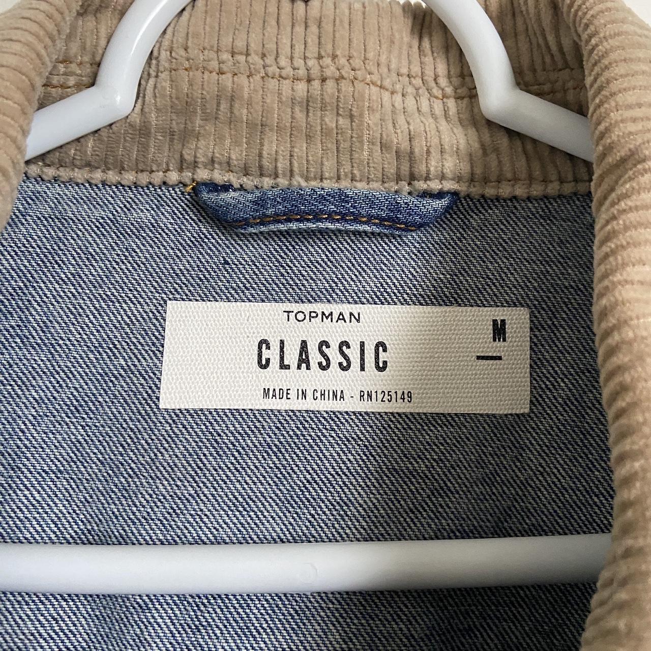 Topman Classic Denim Jacket with Brown corduroy... | Depop