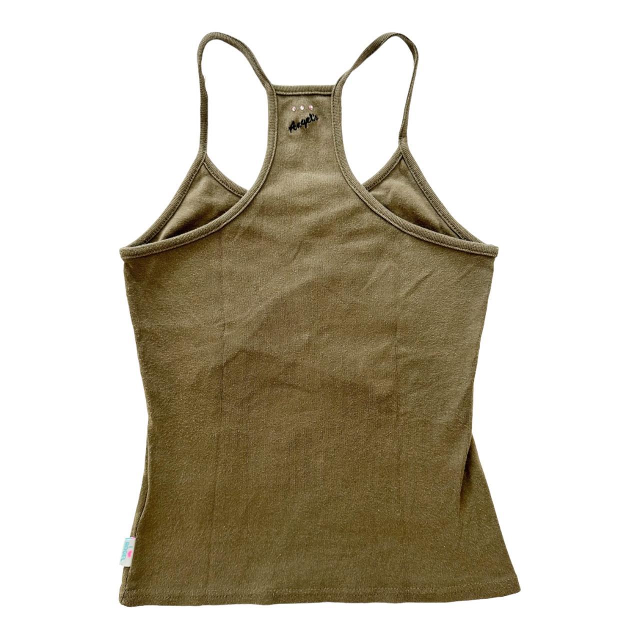 Angel Blue Army Green Tank Top With Pink Sequins ππ Depop