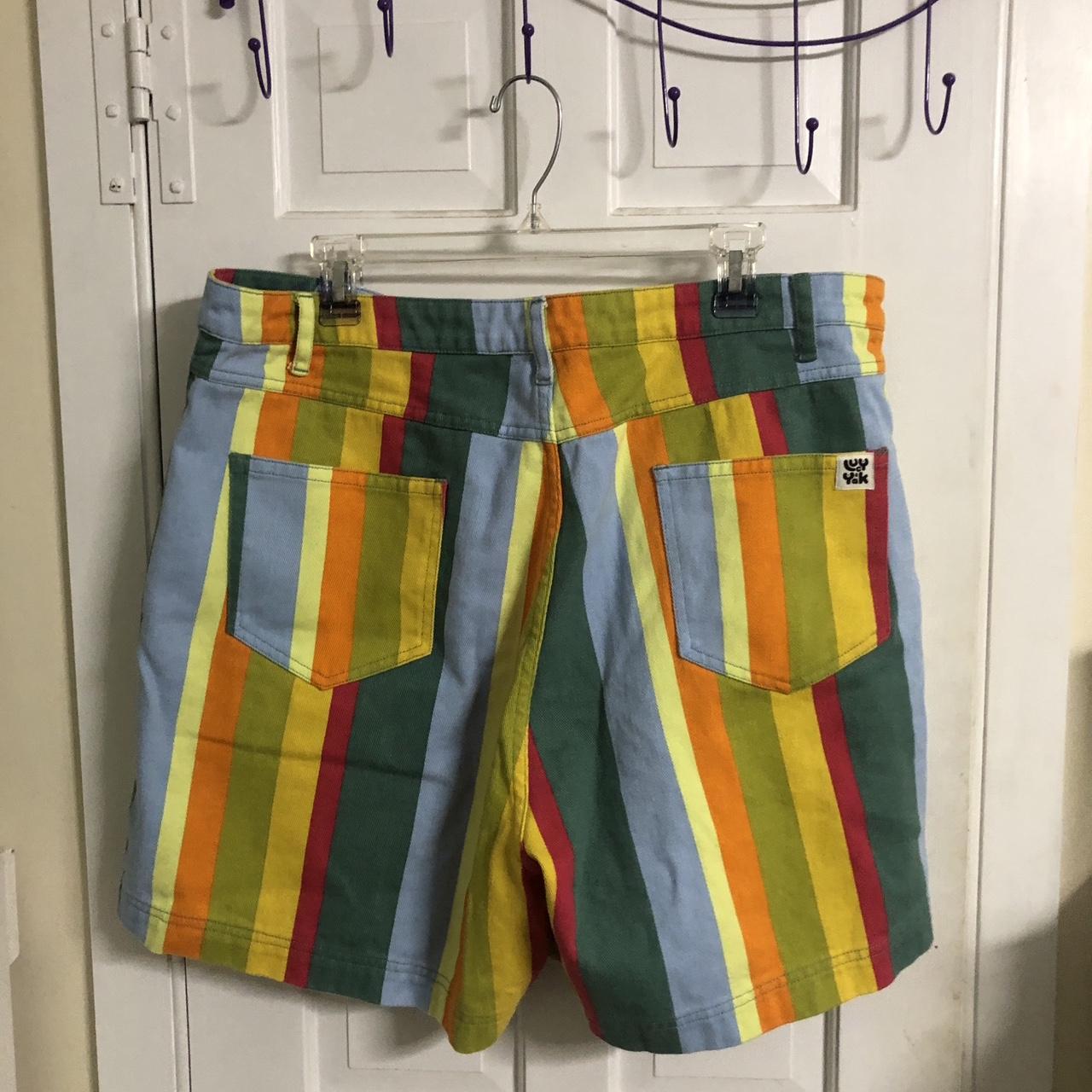 Lucy and Yak multi colored shorts Measurements: -... - Depop