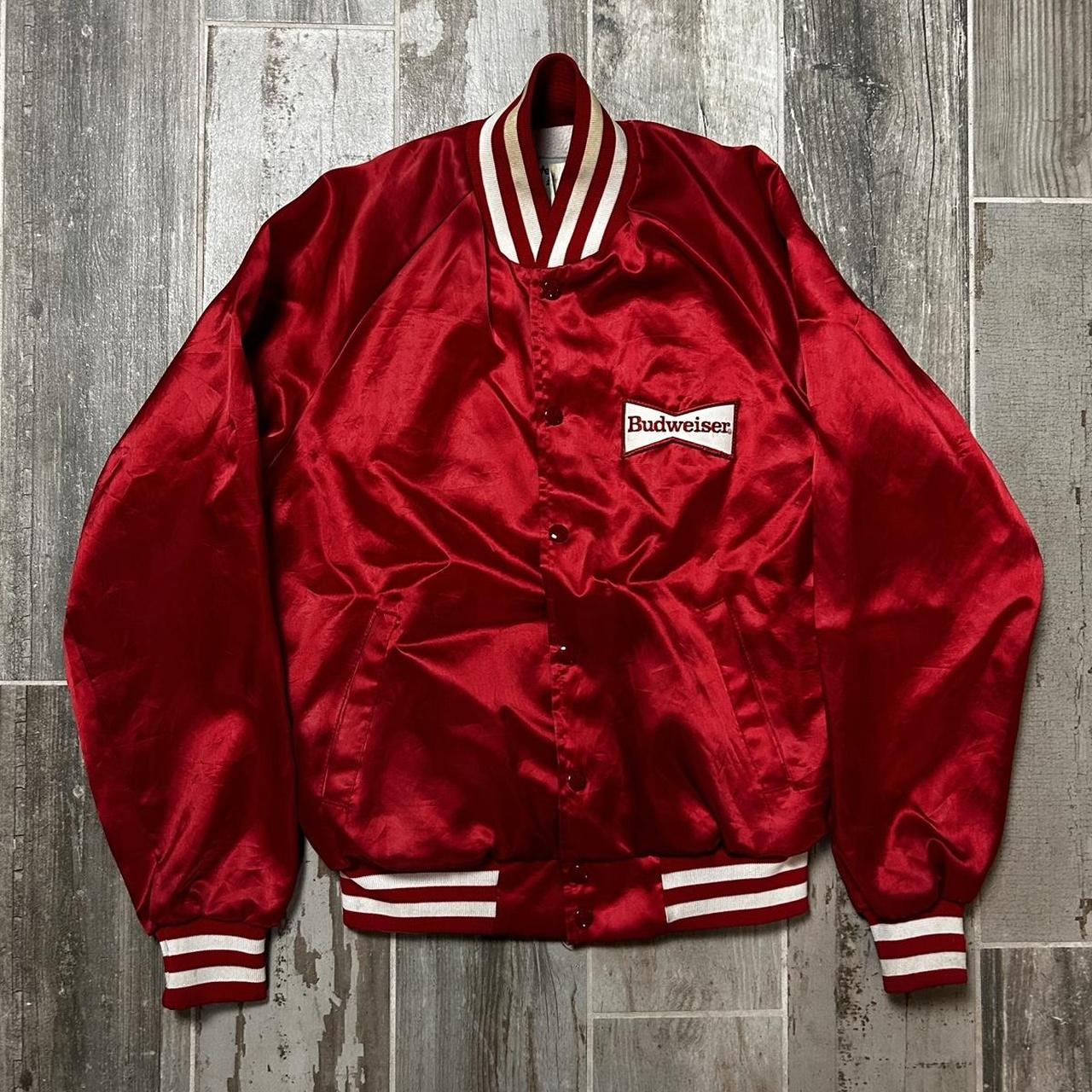 Vintage Budweiser satin jacket Size... - Depop