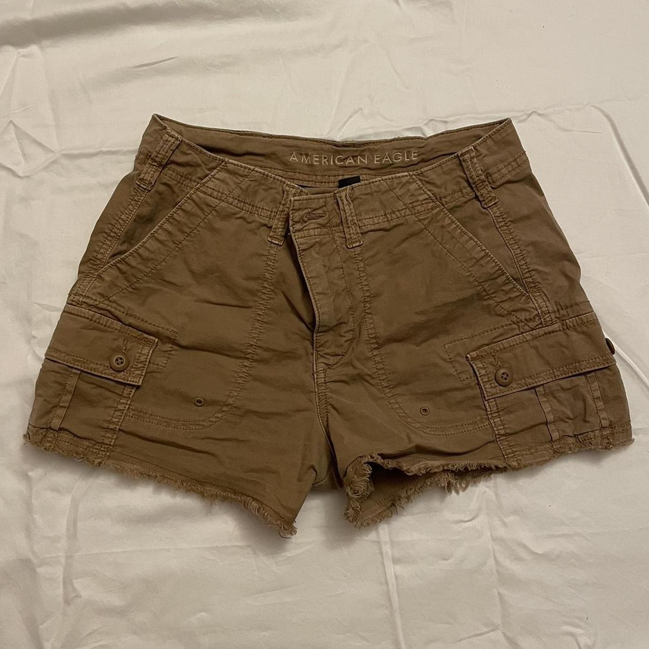 American Eagle Stretch Cargo Shorts Size: 0 Color:... - Depop