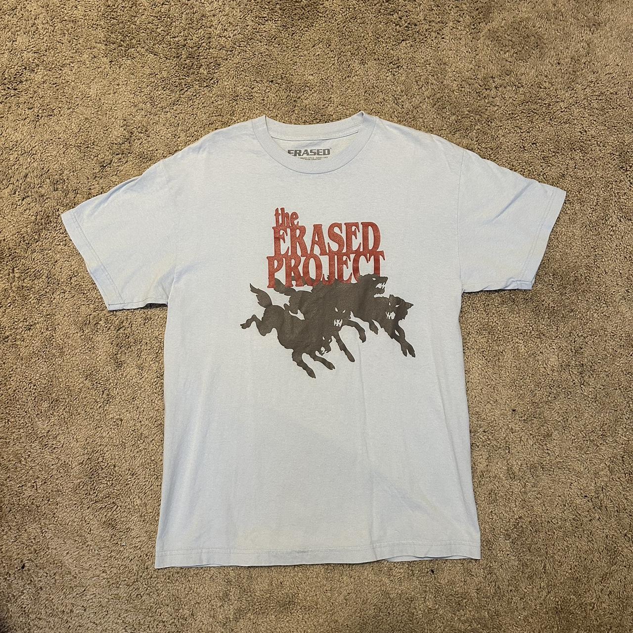 Light Blue The Erased Project T-Shirt Size LG Clean... - Depop