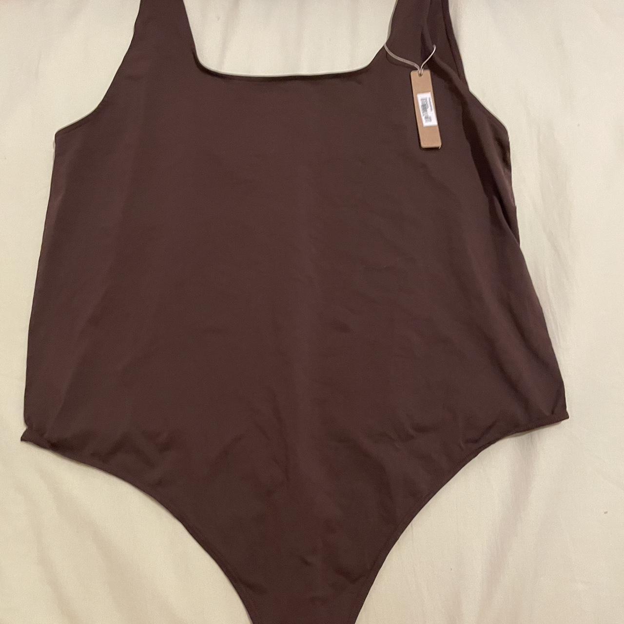 Skims soft smoothing thong bodysuit cocoa 3X Brand... - Depop