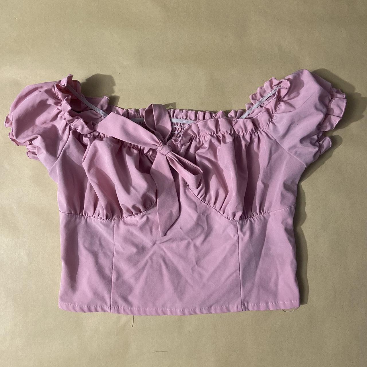 Pink Puffy Sleeve Pink Top Details: Size- Women’s... - Depop