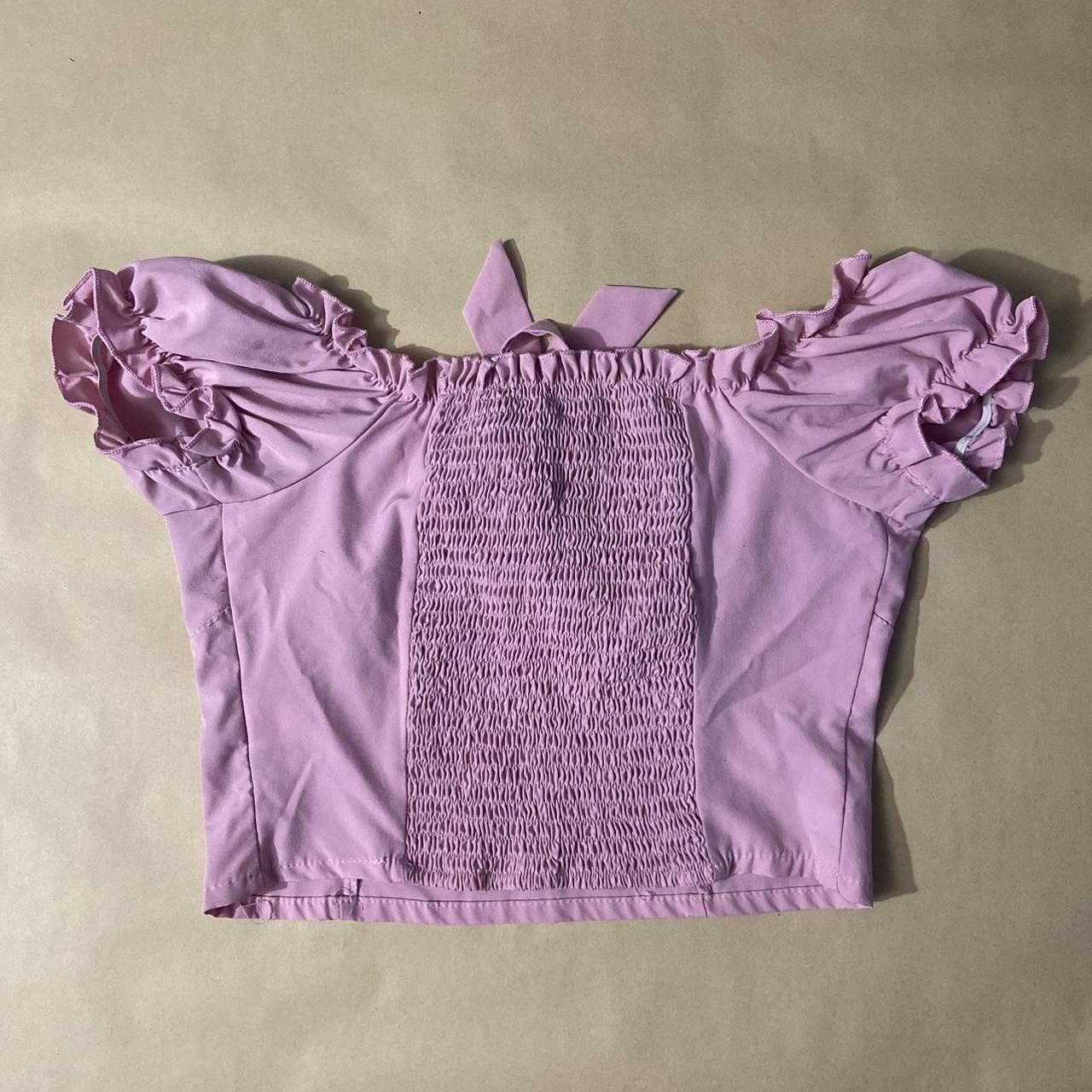 Pink Puffy Sleeve Pink Top Details: Size- Women’s... - Depop