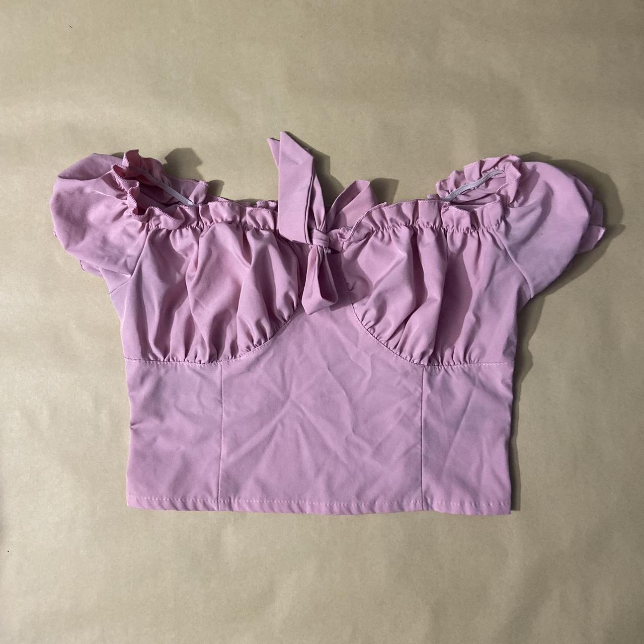 Pink Puffy Sleeve Pink Top Details: Size- Women’s... - Depop