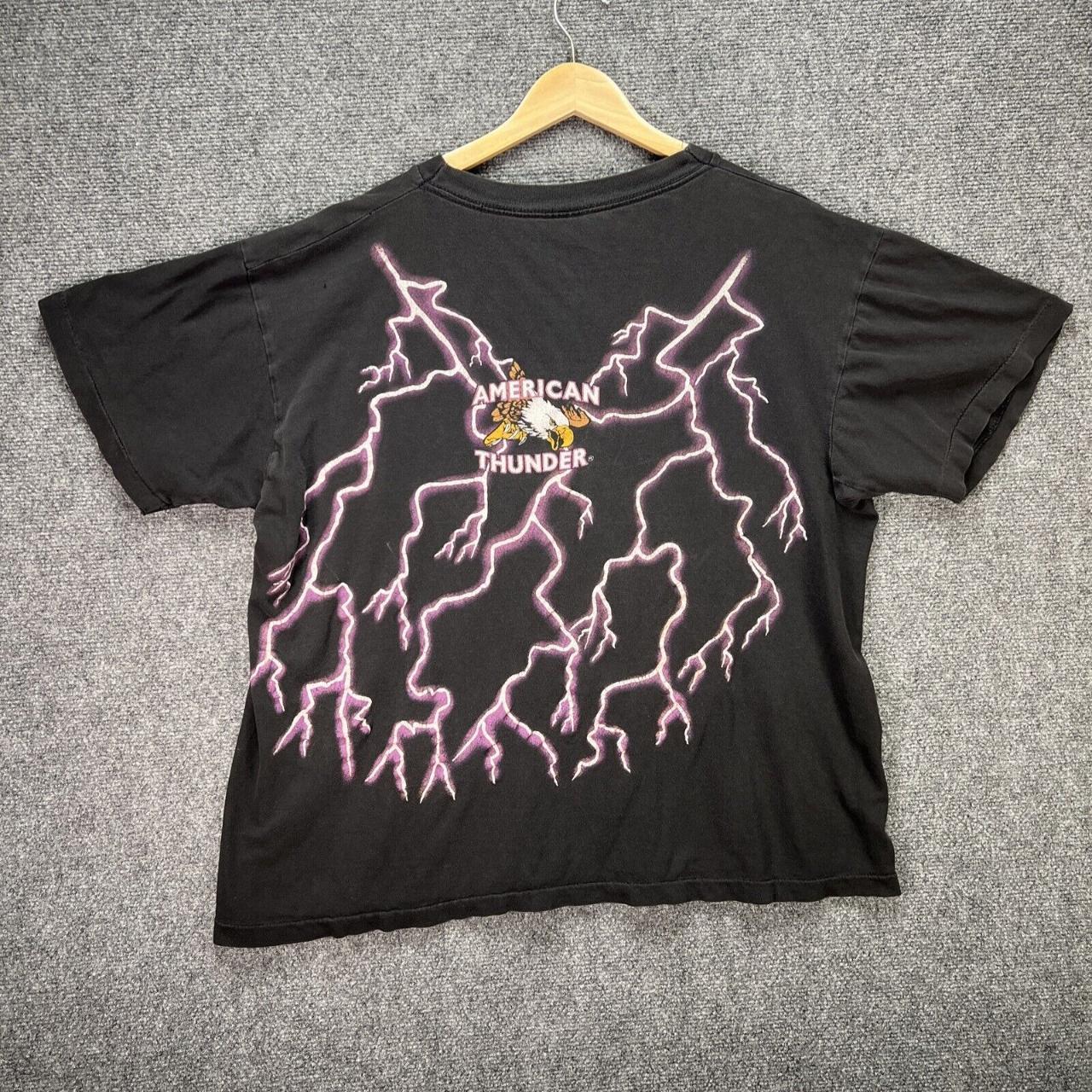 Vintage American Thunder Shirt Mens XL Black 90s USA... - Depop