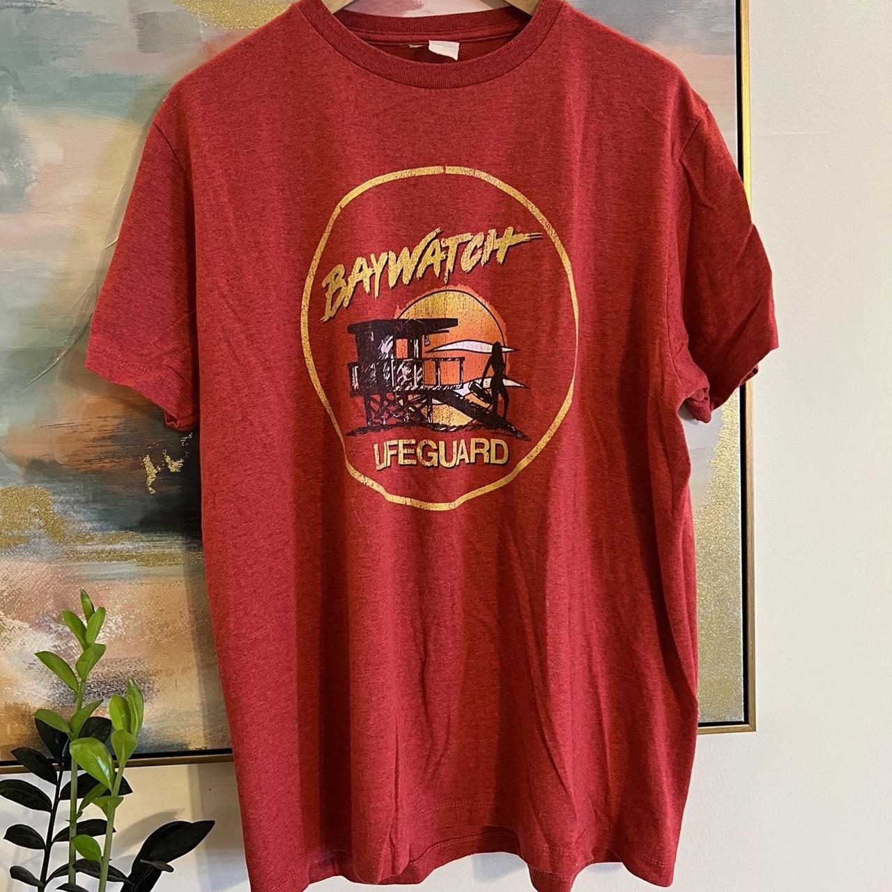 baywatch lifeguard red shirt. size large.... - Depop