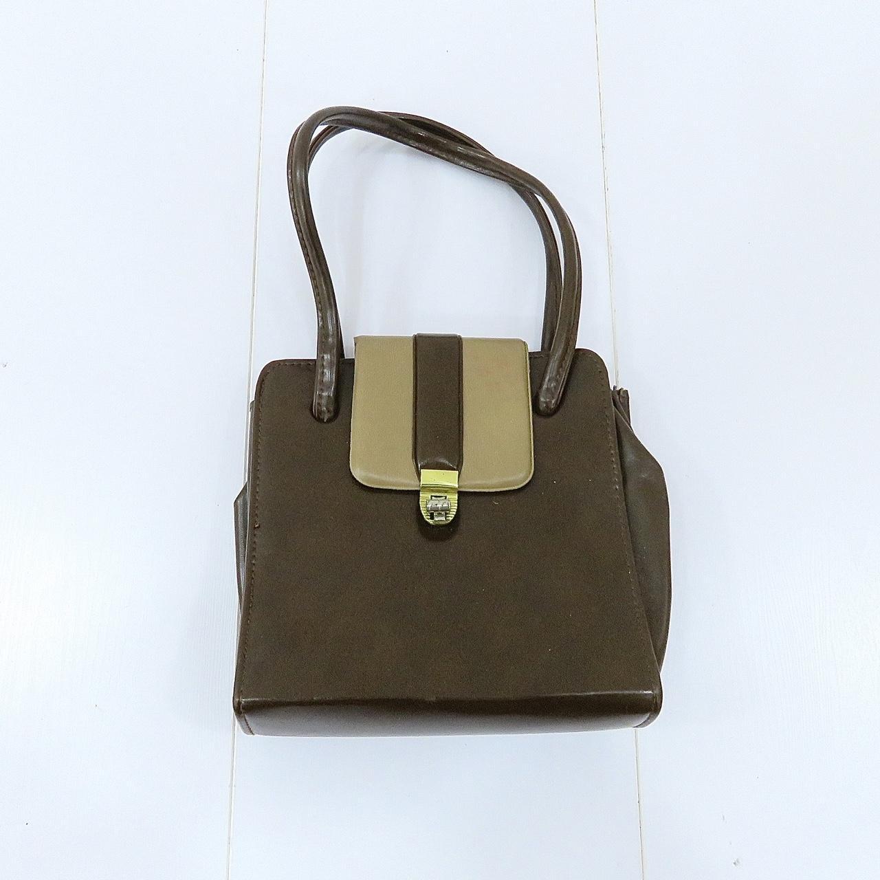 70s VINTAGE brown leather bag. Vintage purse bag.... - Depop