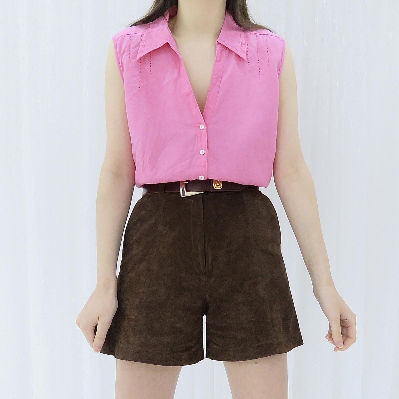 1990s VINTAGE pink shirt. Vintage pink blouse.... - Depop