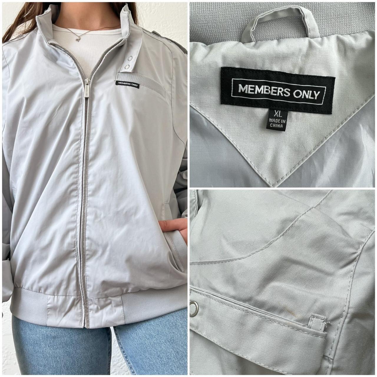 Members Only light grey bomber jacket a classic +... - Depop