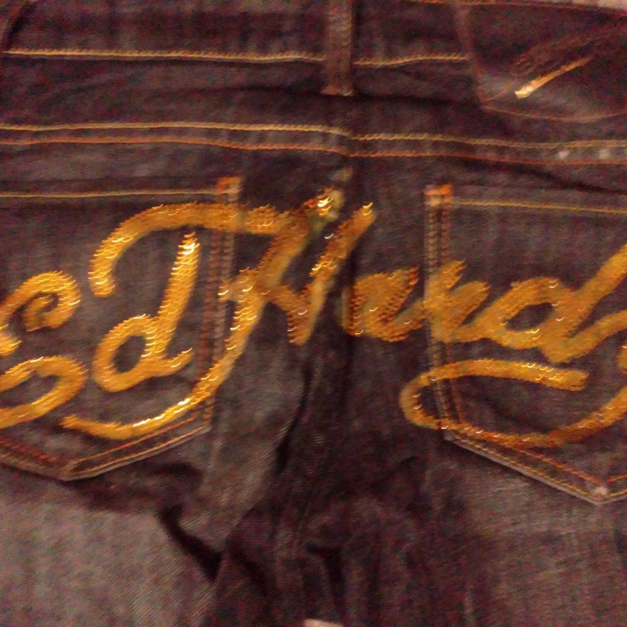 Ed Hardy blinged out rhinestone jeans size 25 - Depop