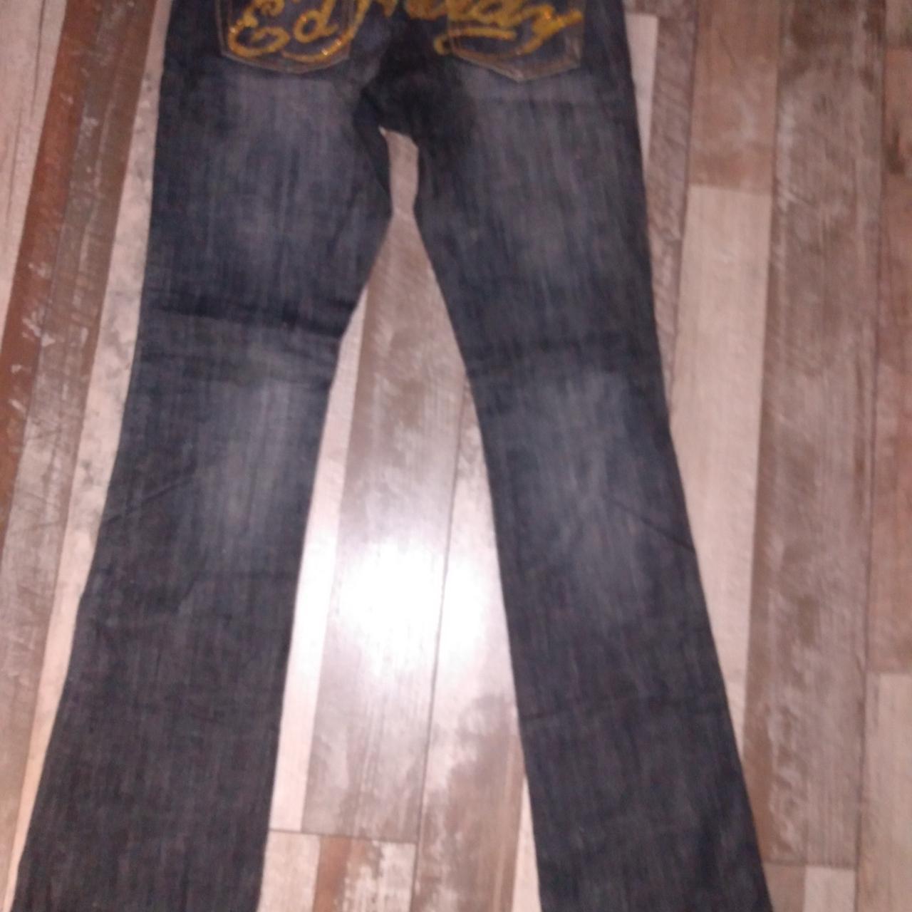Ed Hardy blinged out rhinestone jeans size 25 - Depop