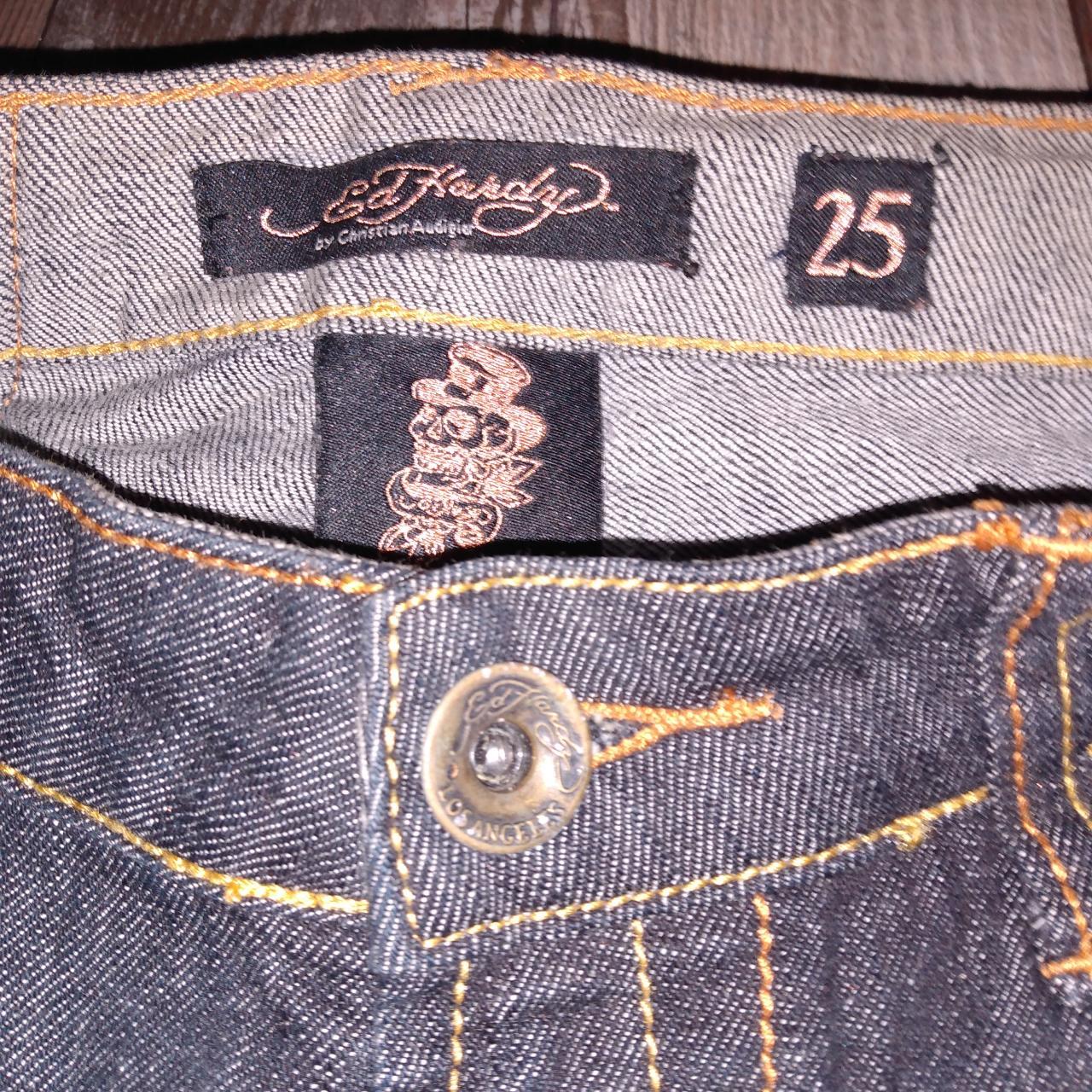 Ed Hardy blinged out rhinestone jeans size 25 - Depop