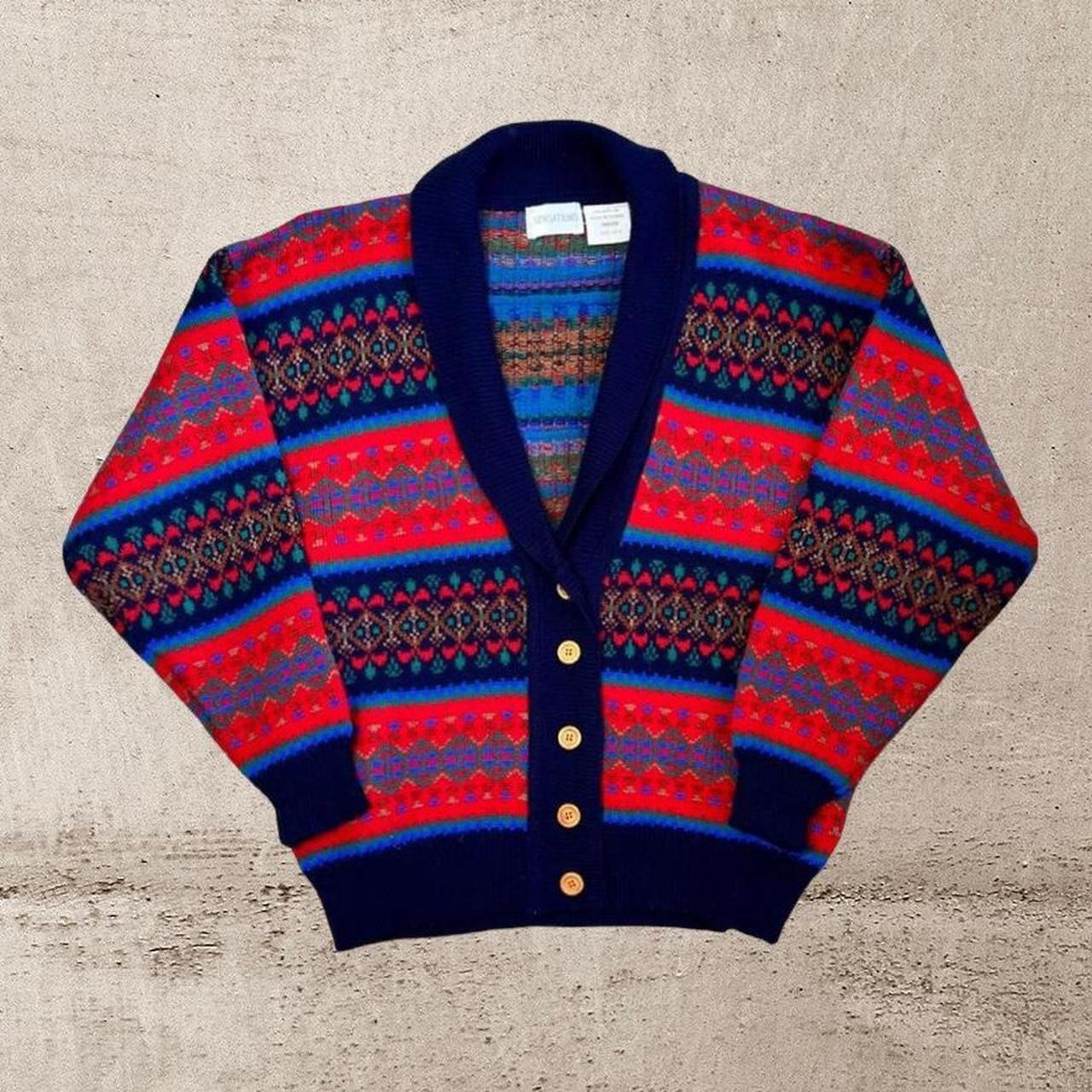 SUPER FUNKY RETRO AZTEC CARDIGAN BY... - Depop