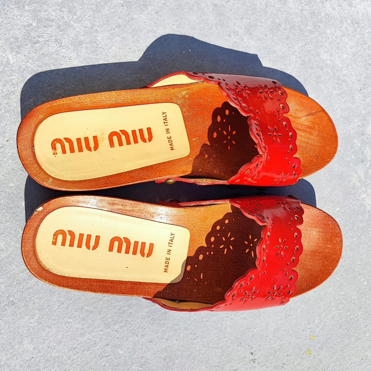 The most beautiful Miu Miu vintage red clogs. EU... - Depop