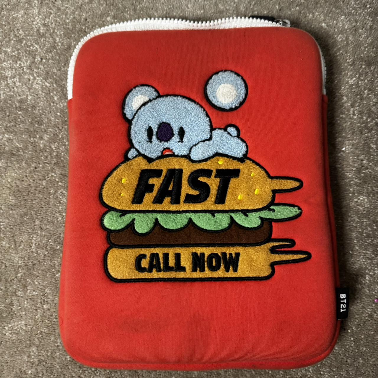 Red bt21 Koya 11.9 in iPad pouch A little dirty, but... - Depop
