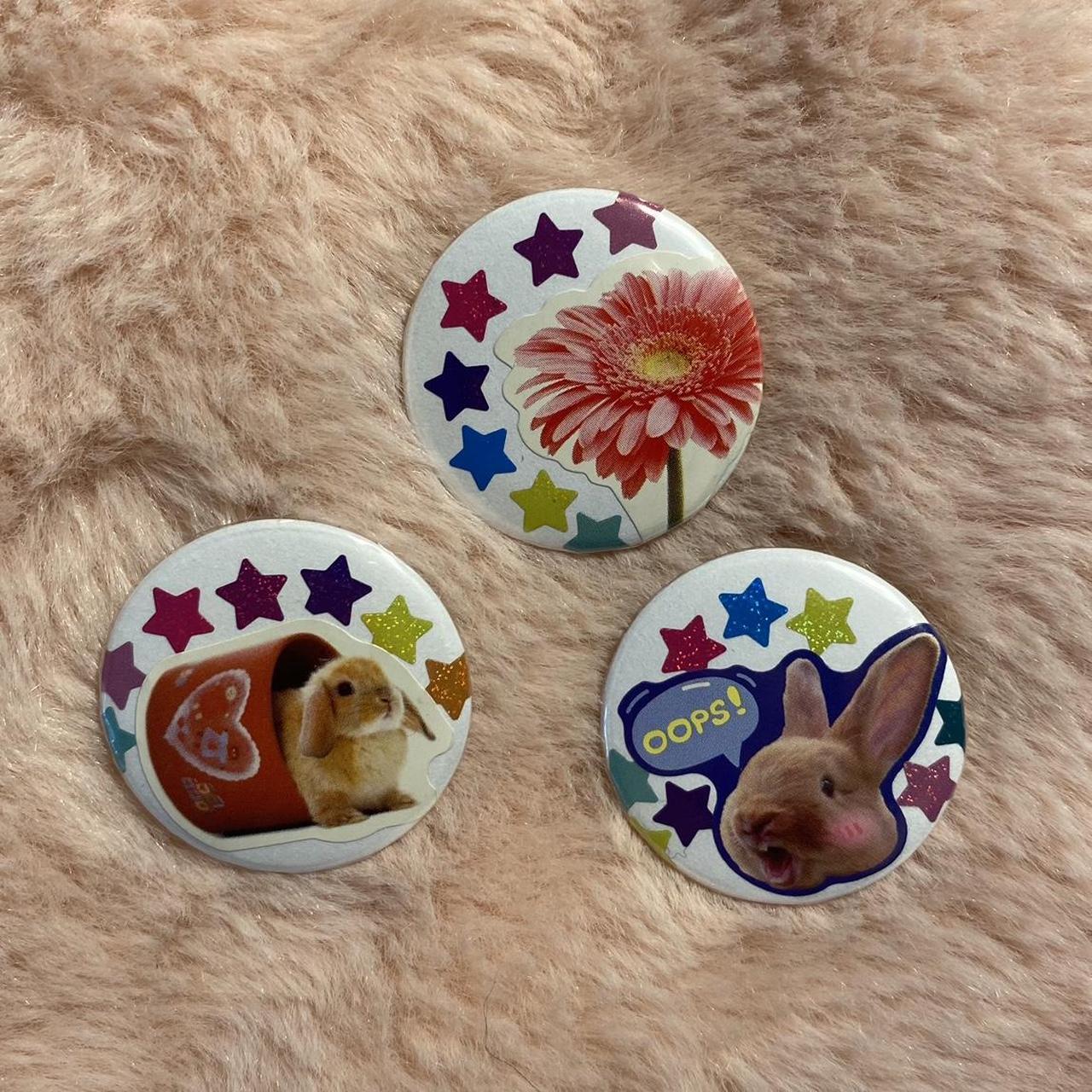 confetti star bunny trio pins!! price gets you all... - Depop