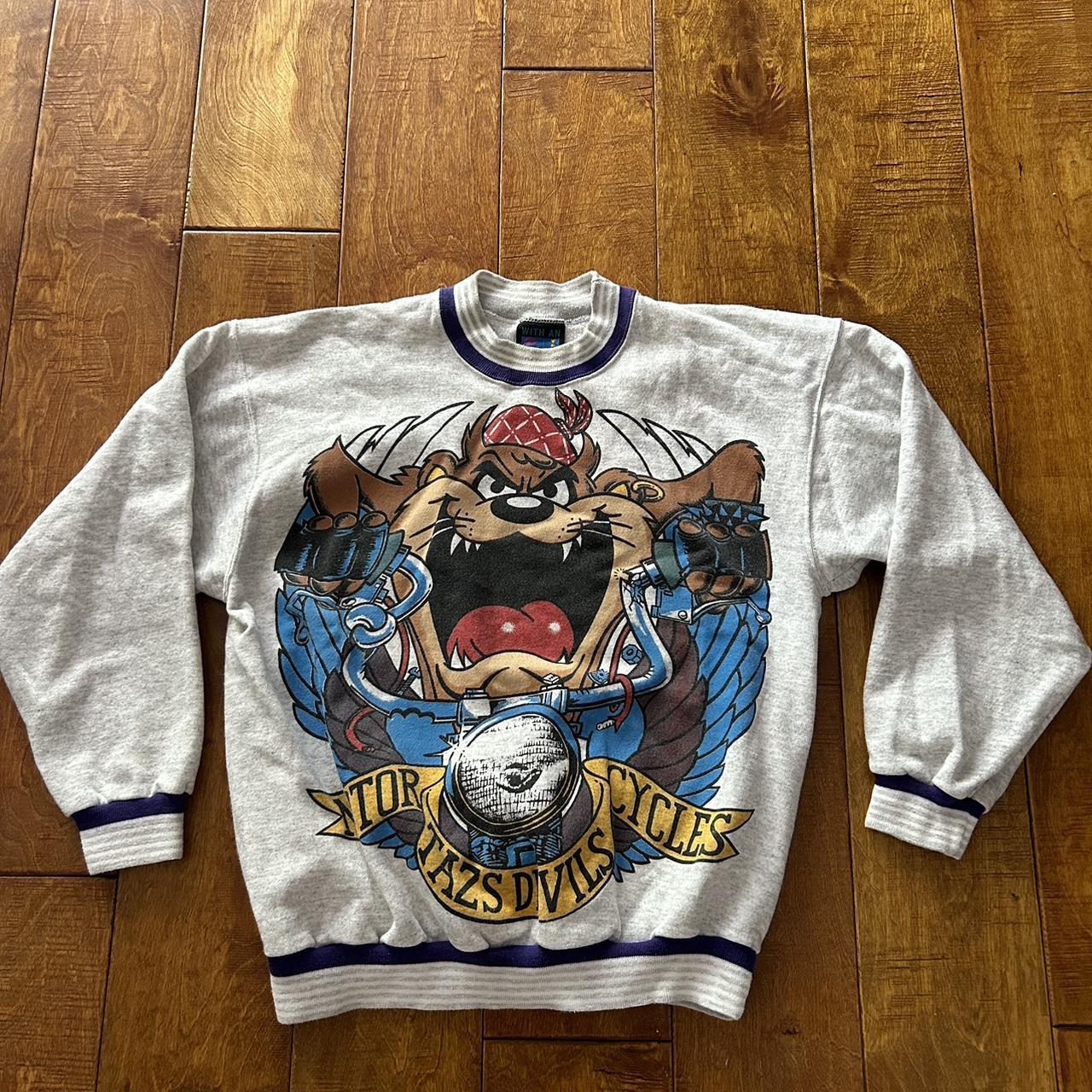 Super sick 80s Vintage Looney Tunes Taz Motorcycle... - Depop