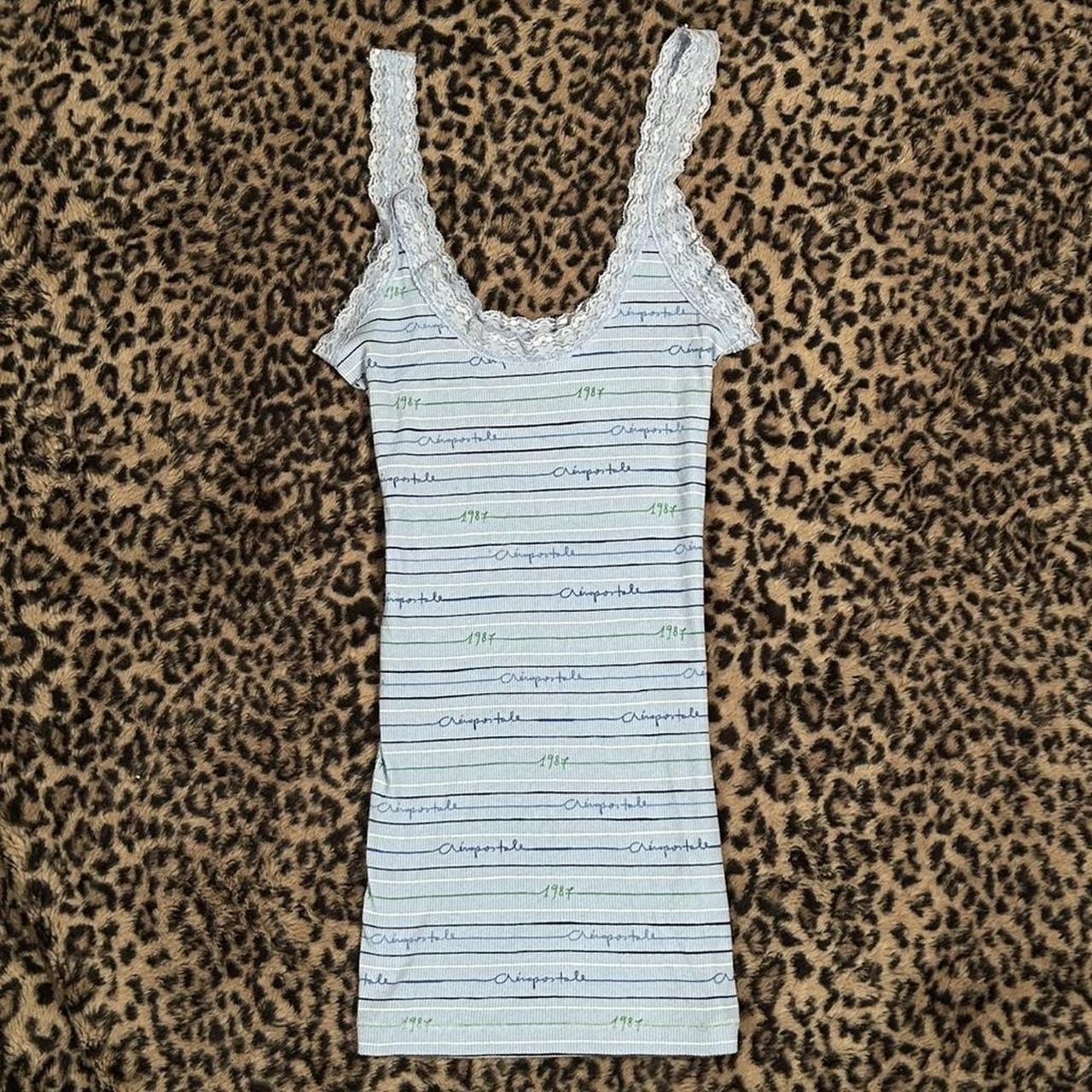 vintage early 2000s light blue aeropostale tank top... | Depop
