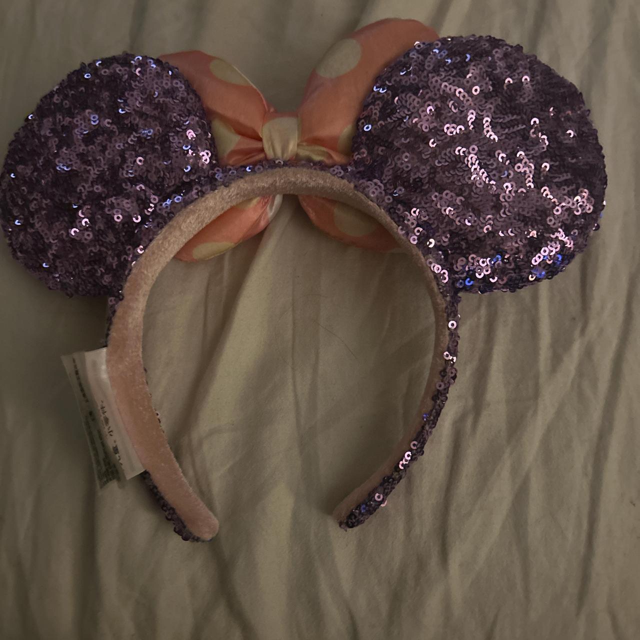 Purple and Pink Sequence Minnie Ears, Pink Polkadot... | Depop