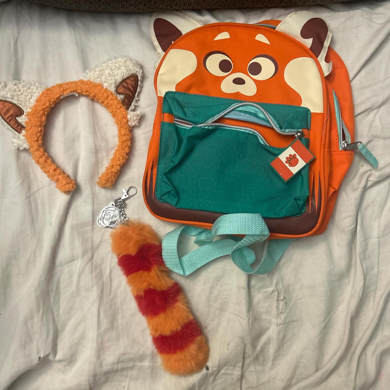 Kids Turning Red Mei Backback, Ears, and Keychain.... | Depop